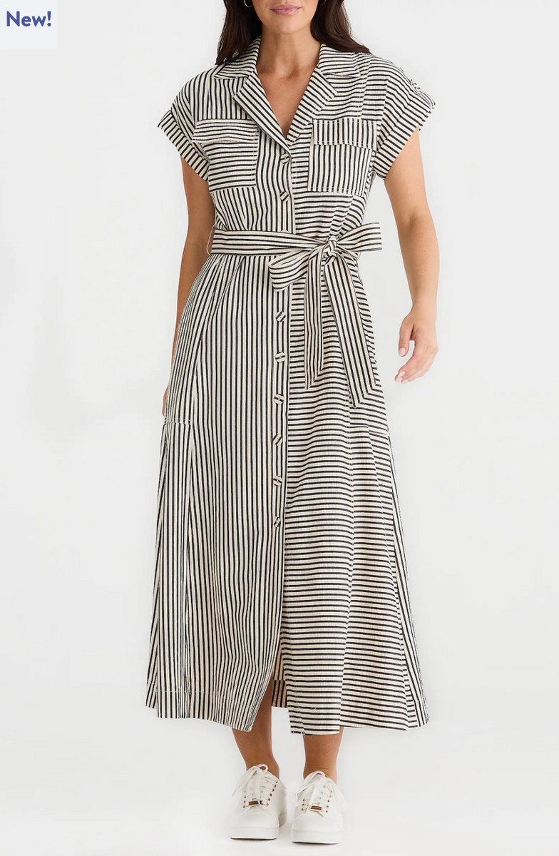 Portia Dress in Black Stripe – Barlow and Browning