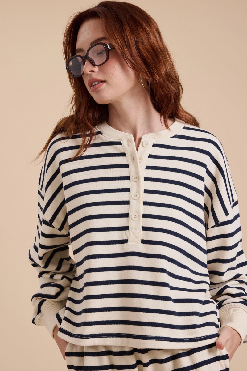 French Terry Striped Henley – Barlow and Browning