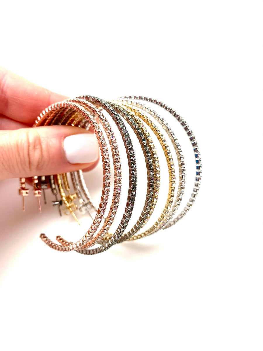 GOLD Pavé Flex Hoops – Barlow and Browning