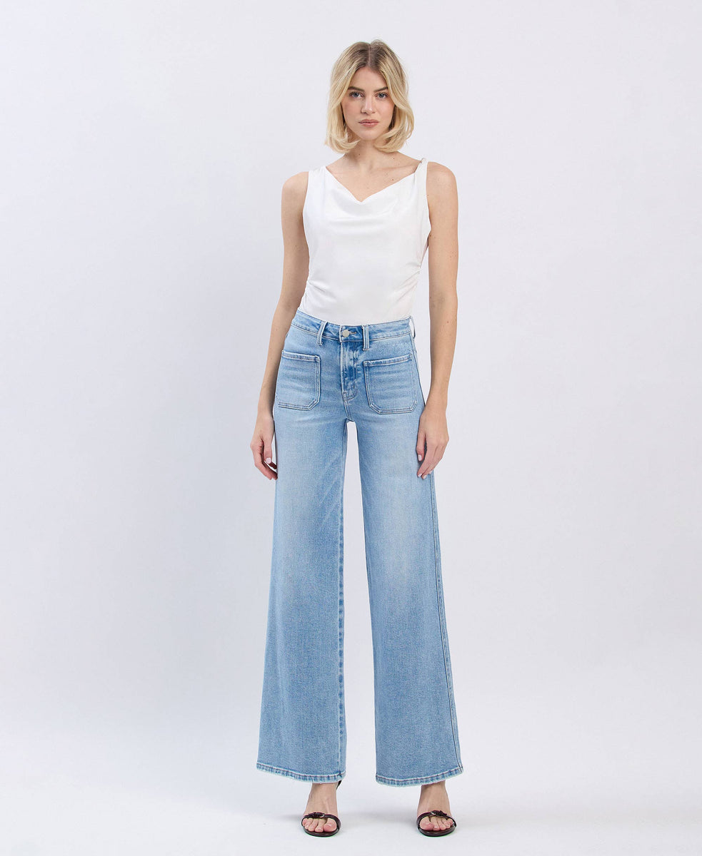 Apus High Rise Front Pocket Wide Leg Jeans – Barlow and Browning