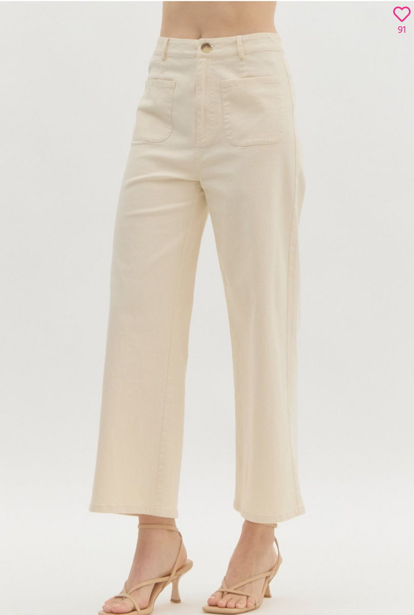 Wide Leg Ecru Pants – Barlow and Browning
