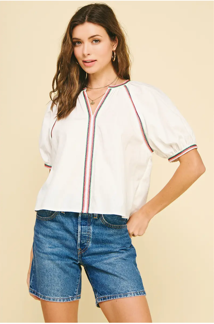 Contrast Stitch V- Neck Pullover – Barlow and Browning