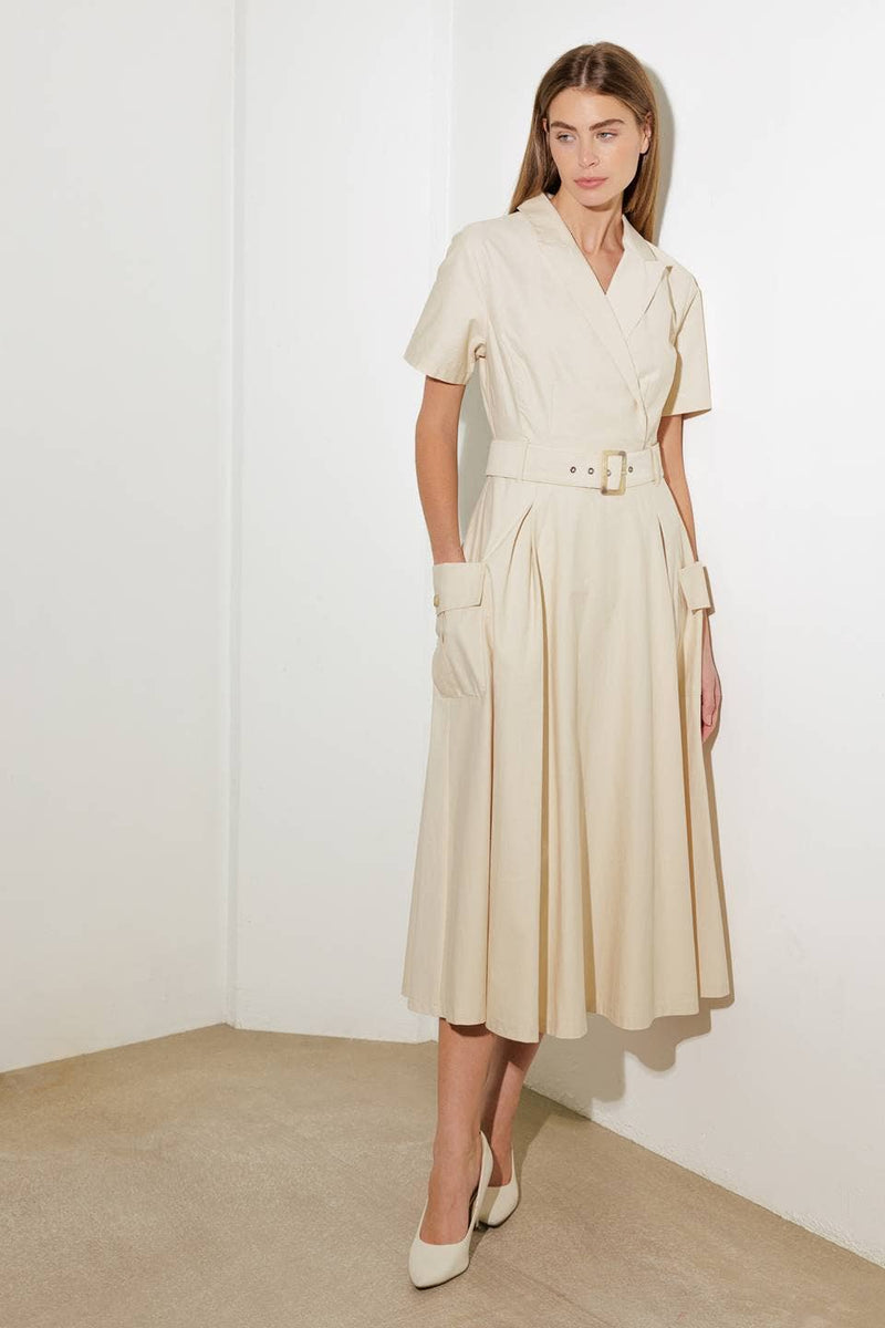 Piccadilly Midi Dress in Almond – Barlow and Browning