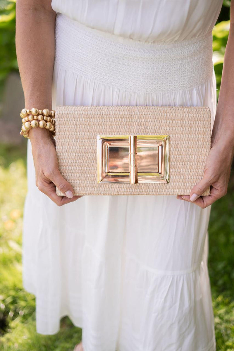 Lillian Clutch in Straw – Barlow and Browning